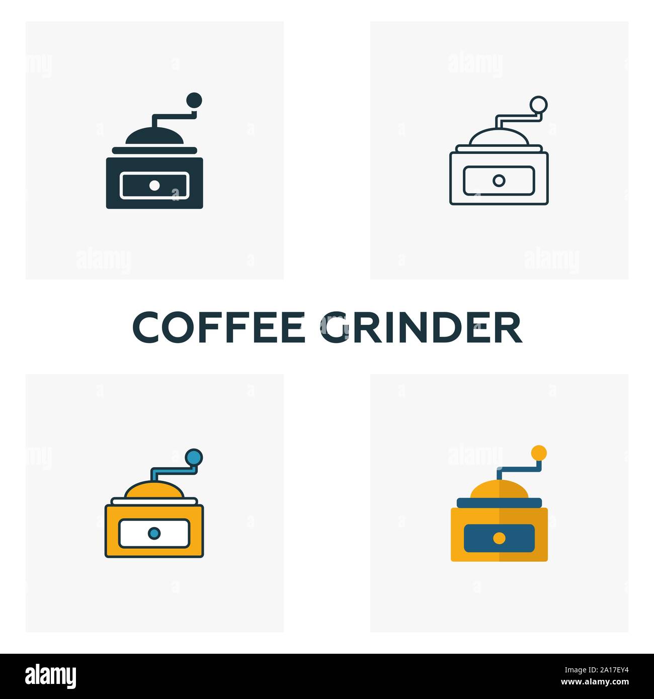 Coffee Grinder icon. Thin line symbol design from coffe shop icon ...