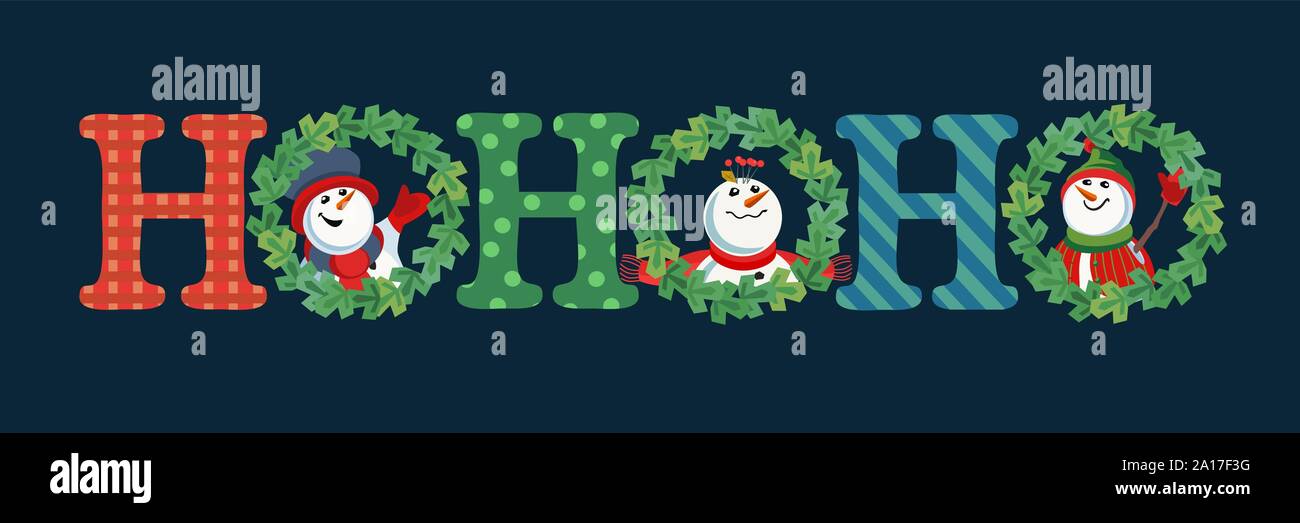 Fun text Ho-Ho-Ho fancy letters Stock Vector Image & Art - Alamy