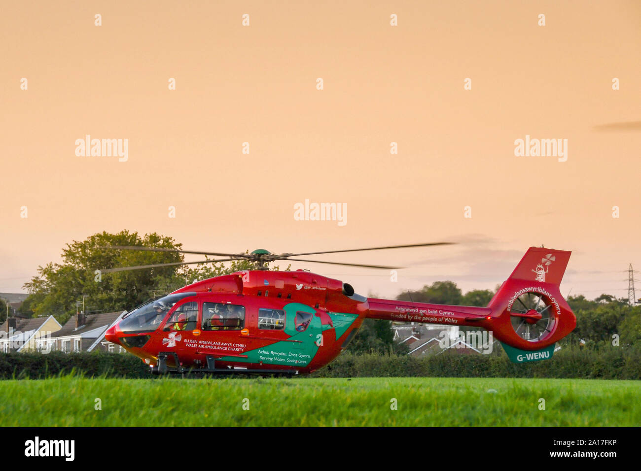 Welsh air ambulance helicopter hi-res stock photography and images - Alamy