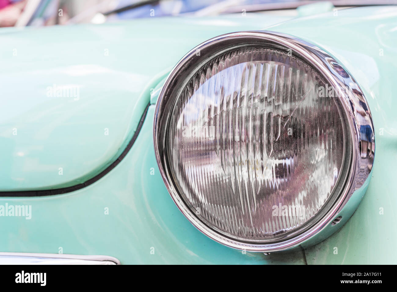 Headlight of a vintage retro old car automobile vehicle Stock Photo - Alamy