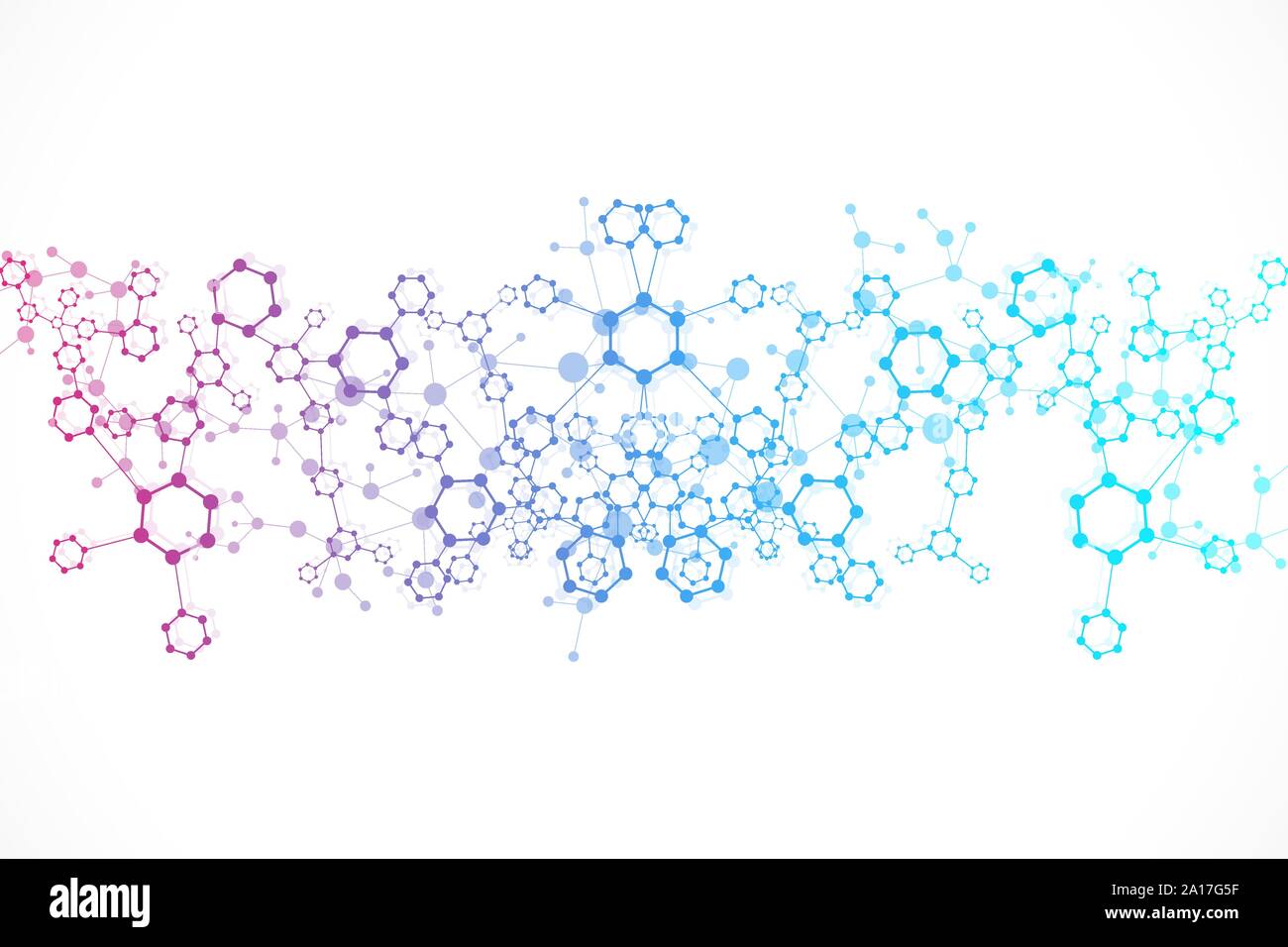 Science network pattern, connecting lines and dots. Technology hexagons ...