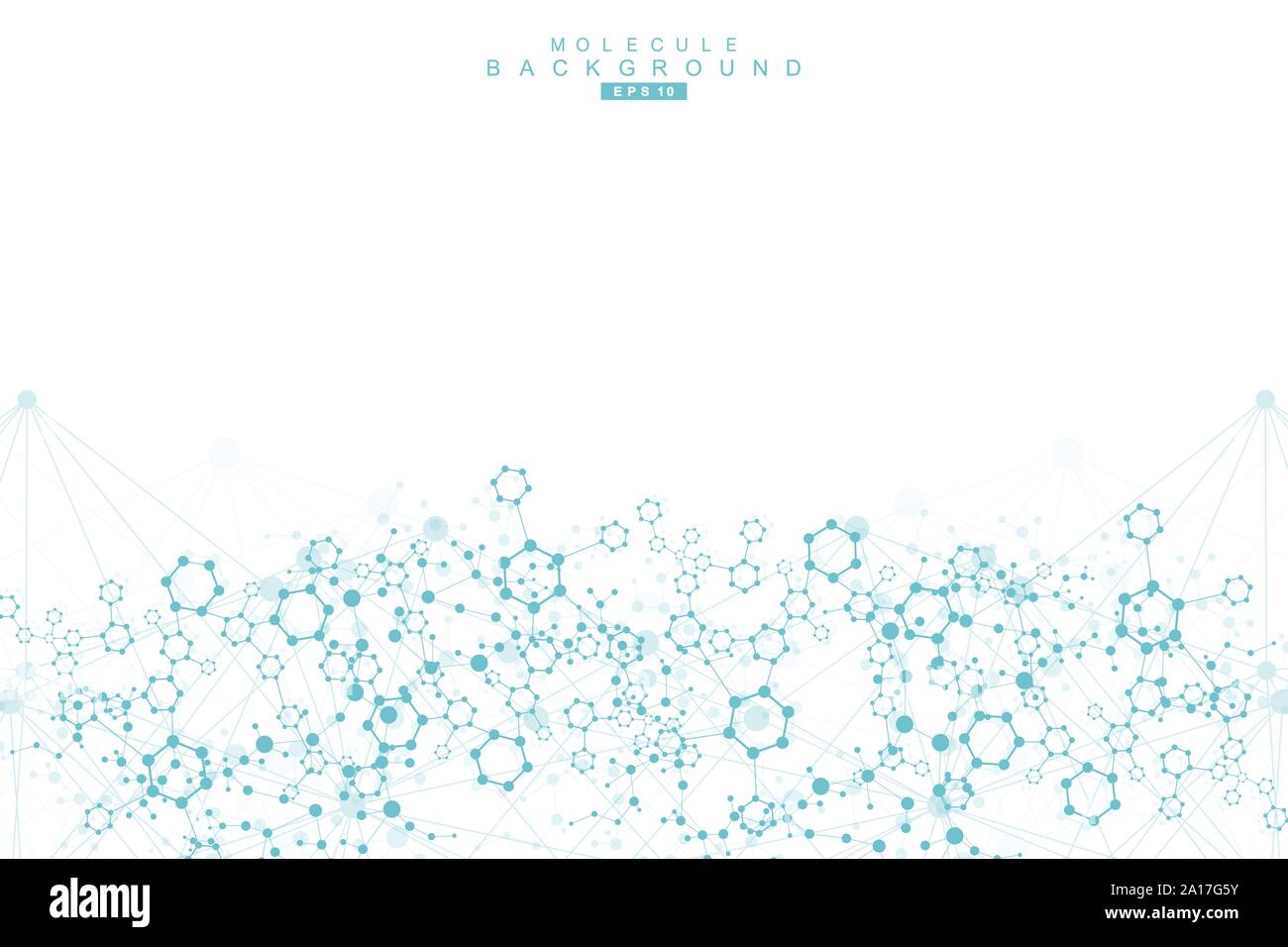 Science Network Pattern Connecting Lines And Dots Technology Hexagons Structure Or Molecular