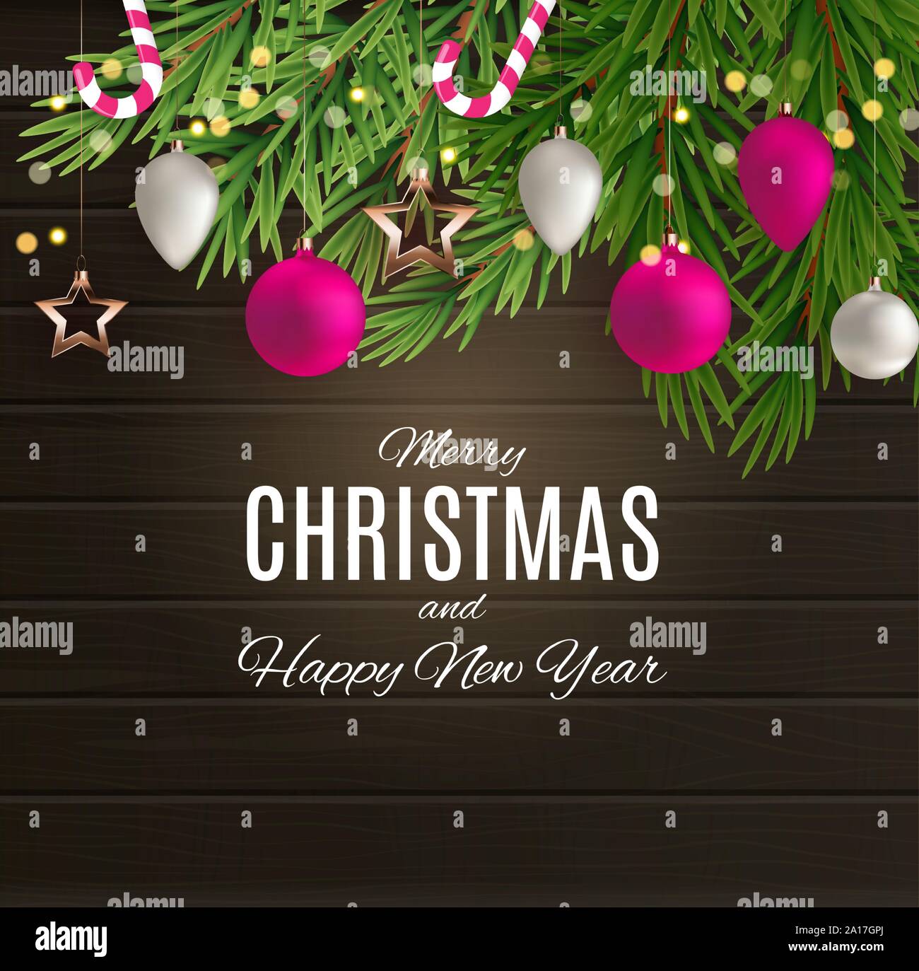 Merry Christmas and Happy New Year posters. Vector illustration Stock ...