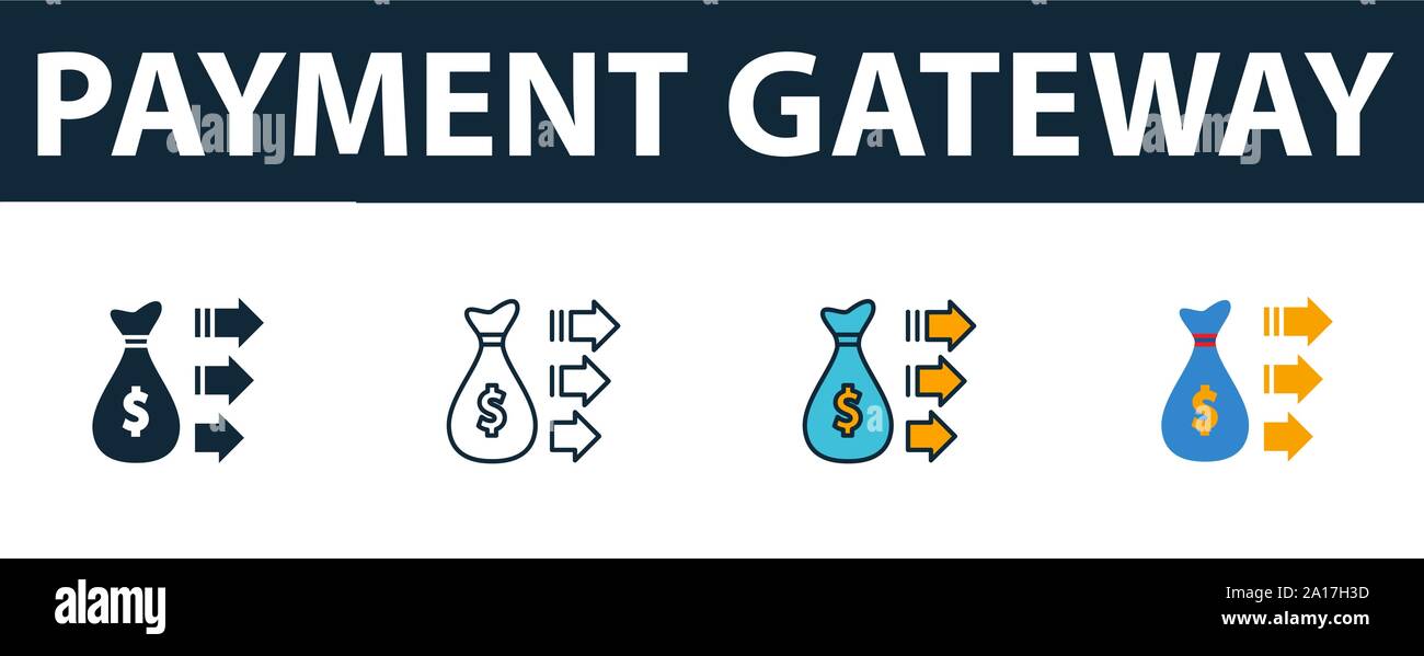 Payment Gateway icon set. Premium symbol in different styles from ...