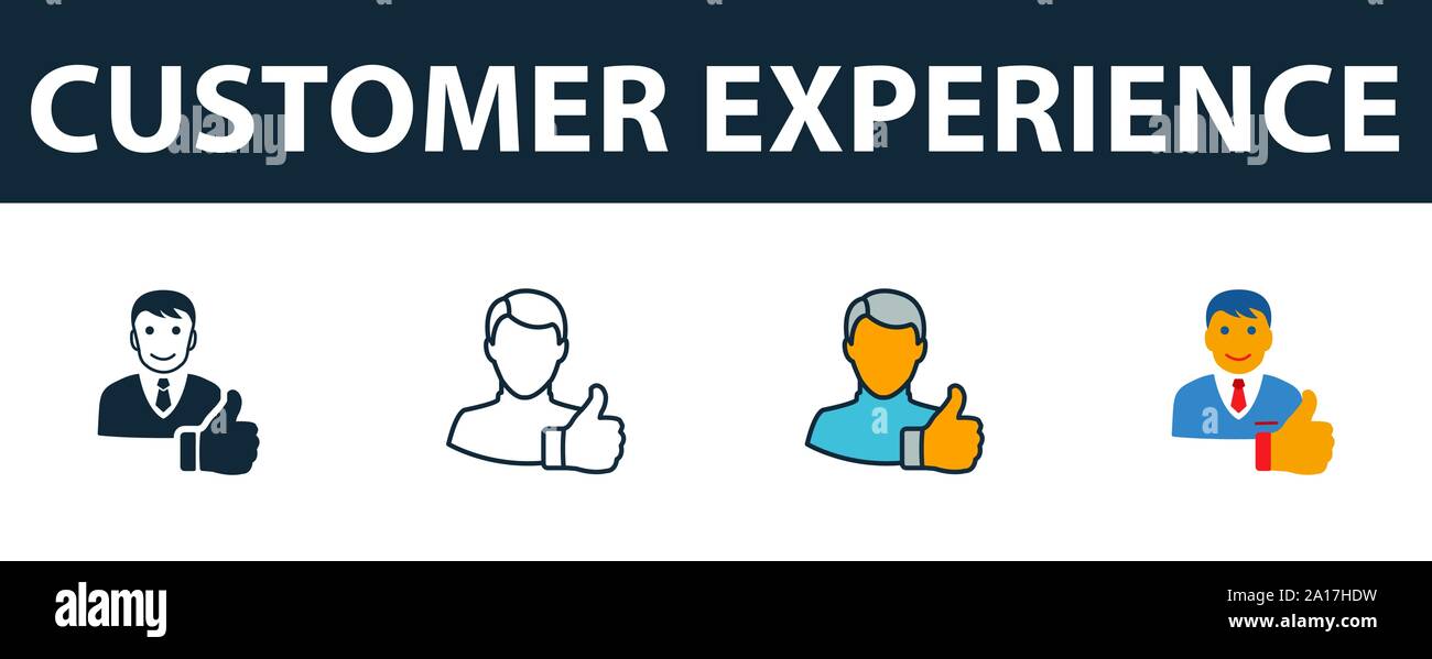Customer Experience icon set. Premium symbol in different styles from ...