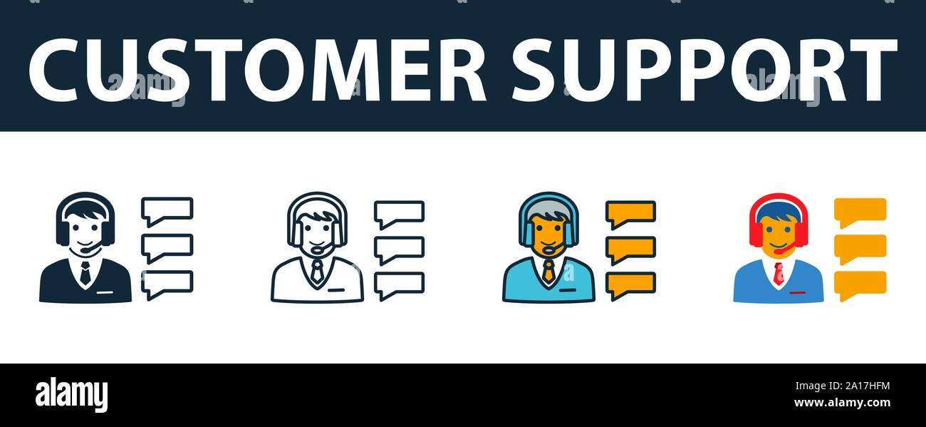 Customer Support icon set. Premium symbol in different styles from ...