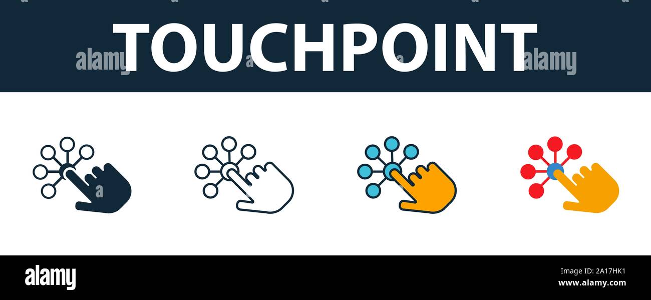 Touchpoint icon set. Premium symbol in different styles from customer ...