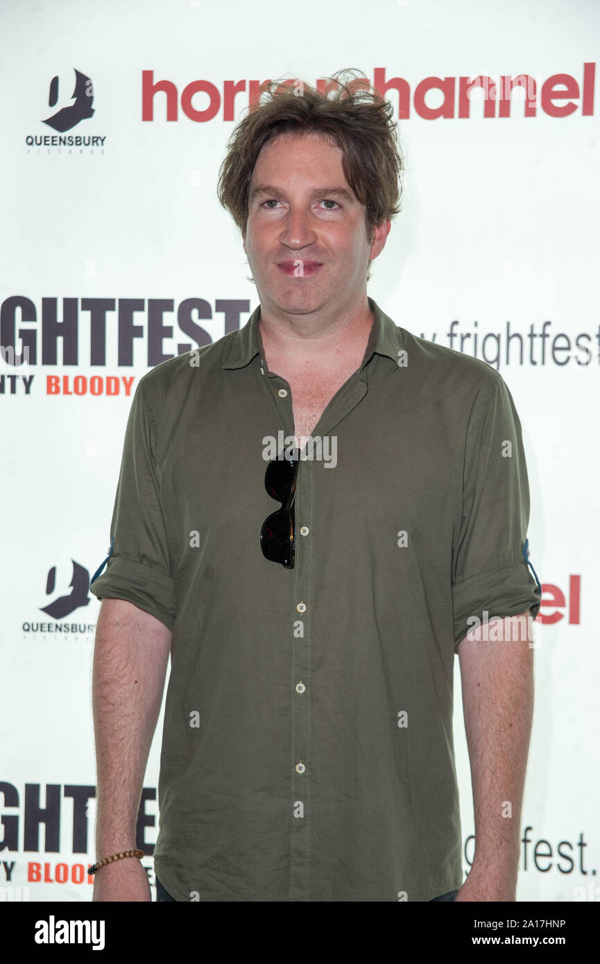 Seen arriving for the film Voilition, at Fright Fest. Leicester Square ...