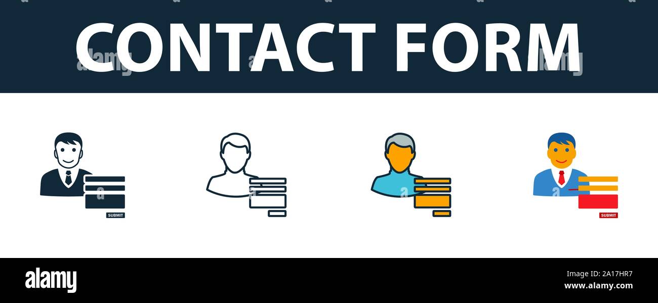 Contact Form icon set. Premium symbol in different styles from customer ...