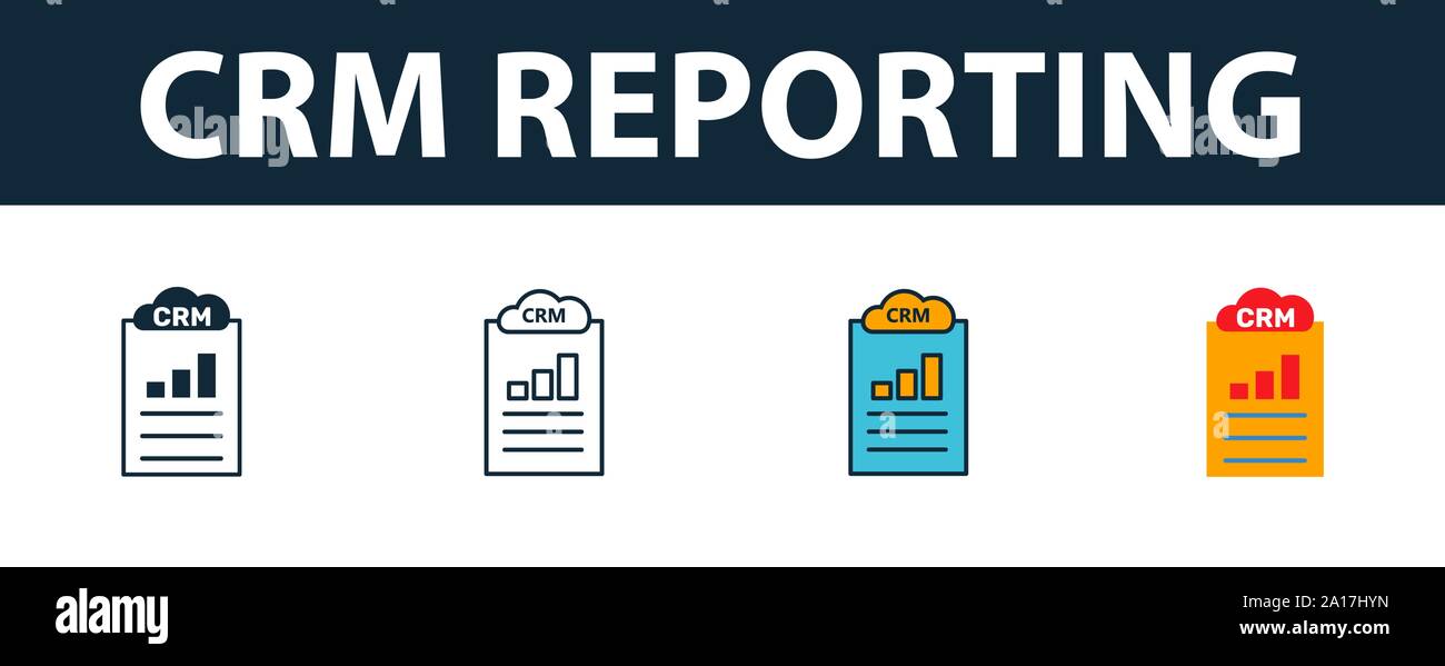 Crm Reporting icon set. Premium symbol in diferent styles from crm ...
