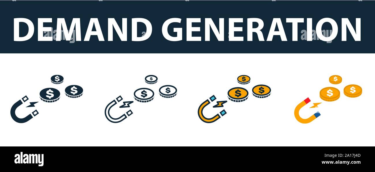 Demand Generation icon set. Premium symbol in diferent styles from crm ...