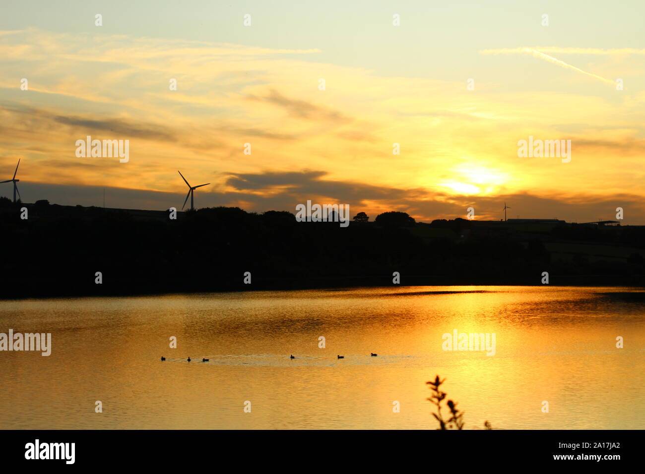 Ingbirchworth Reservoir at Sunset Stock Photo - Alamy