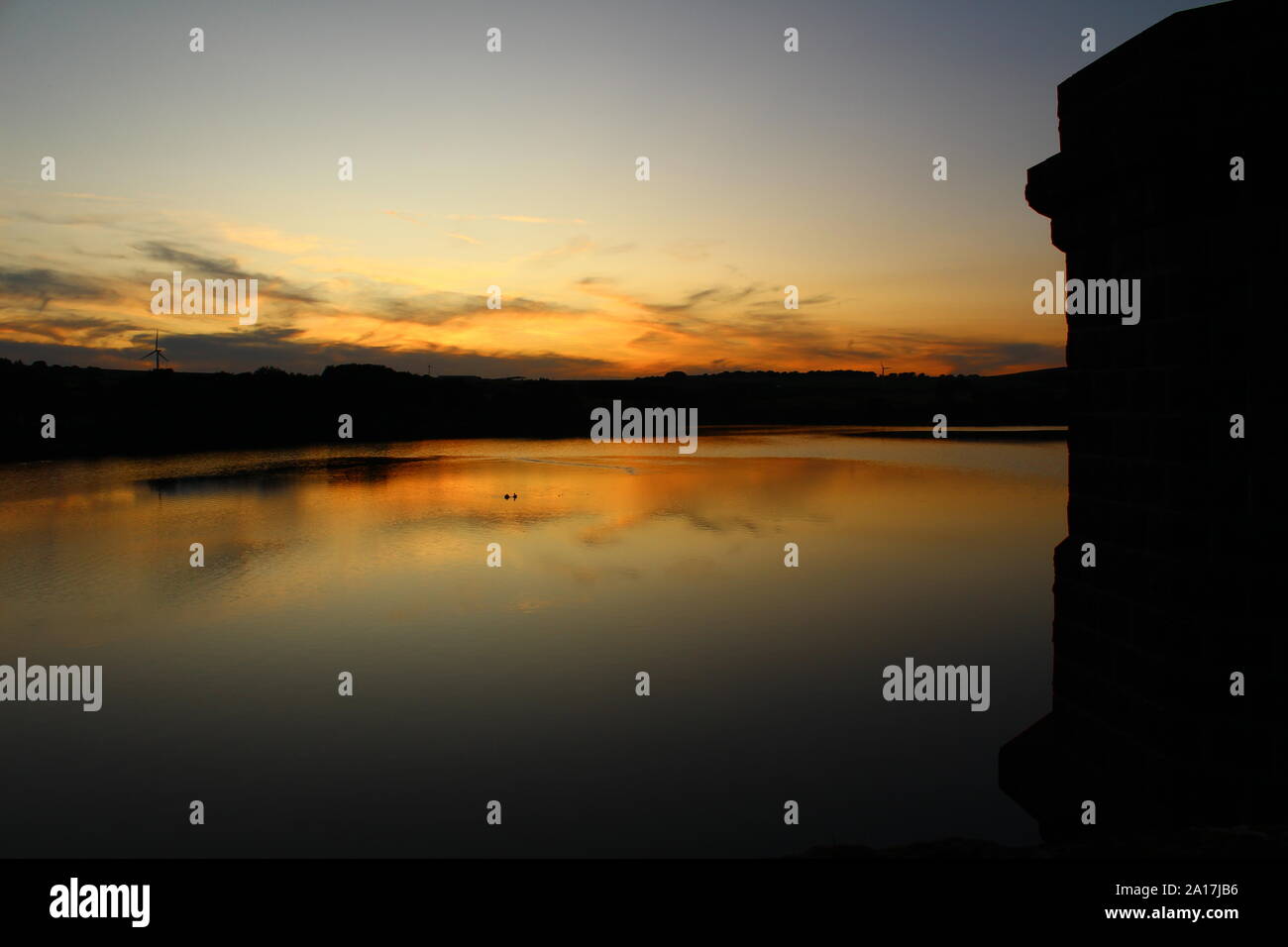Ingbirchworth Reservoir at Sunset Stock Photo - Alamy