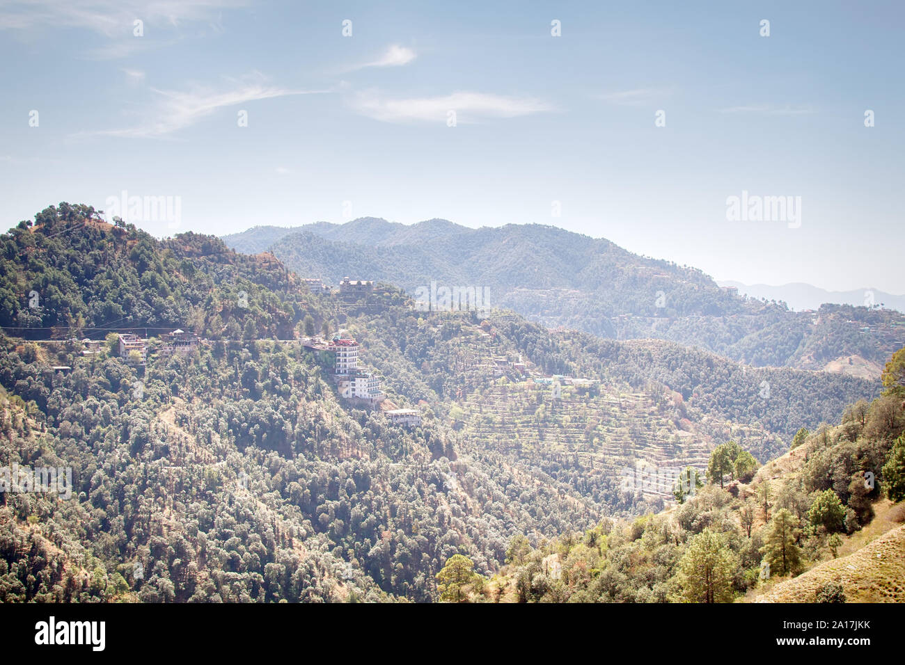 Indian agriculture. Terrace farming the mountains on the poor stony ...