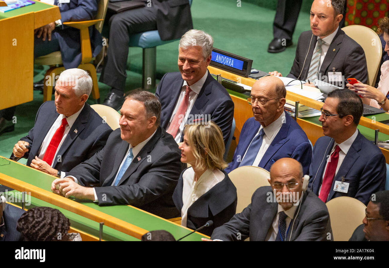 New York, NY - September 24, 2019: US President Donald Trump addresses ...