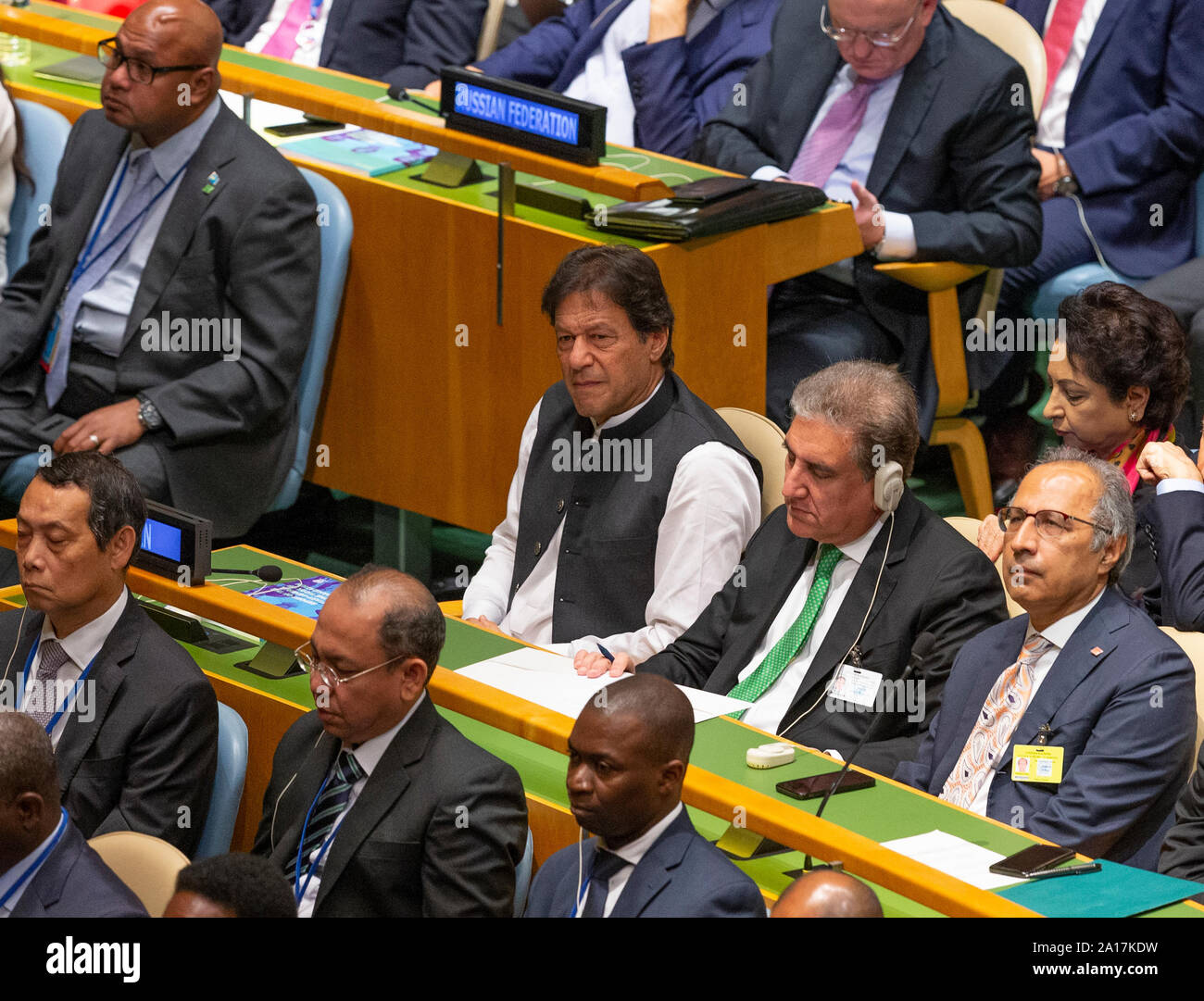 New York, NY - September 24, 2019: Prime Minister of Pakistan Imran ...