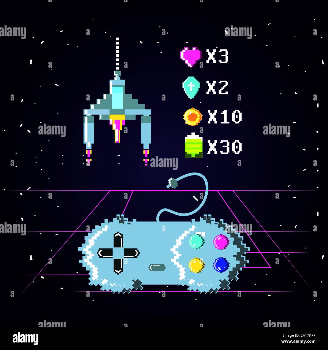 classic video game console of coins vector illustration design Stock ...