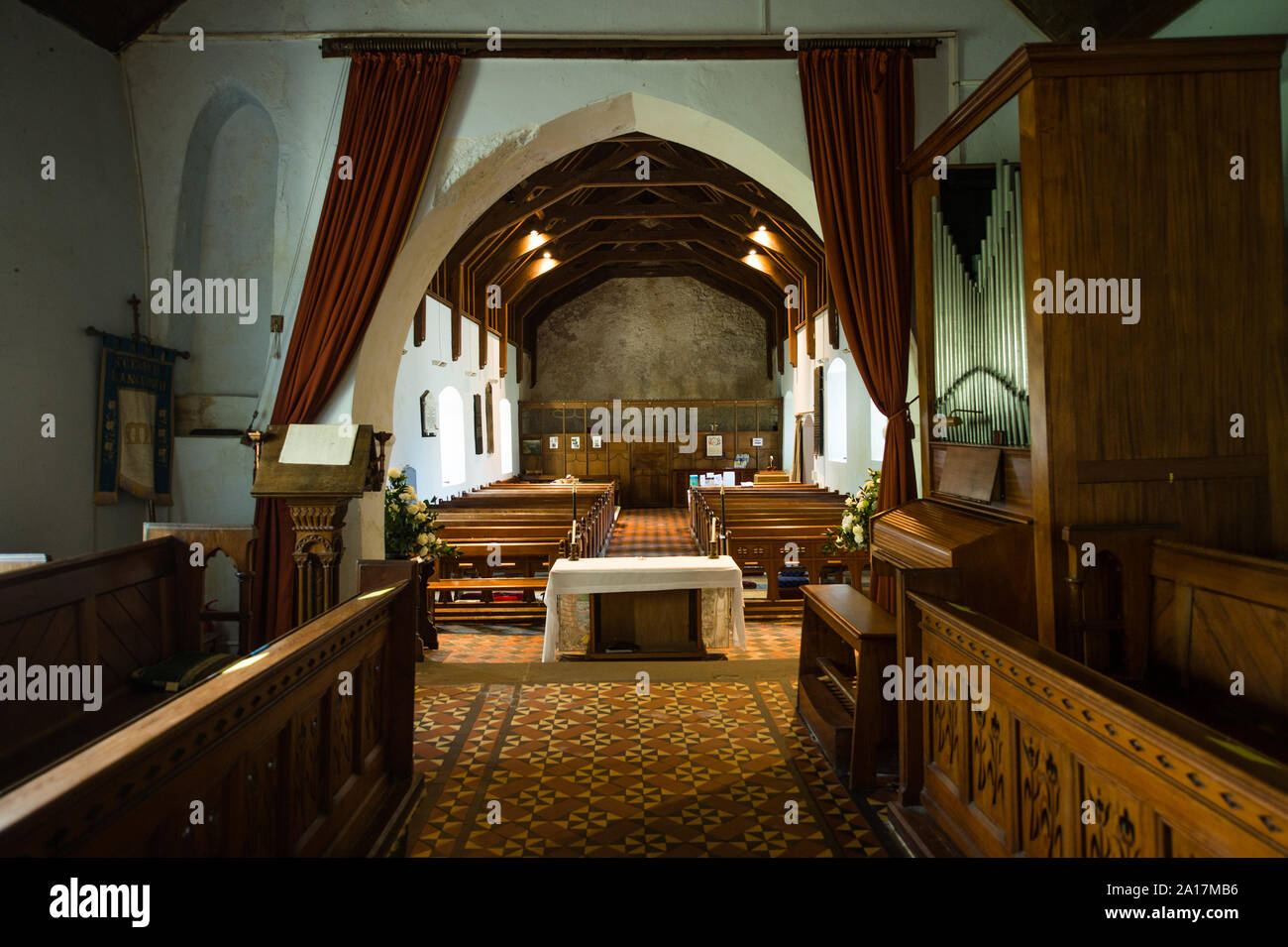 St Cenydd’s Church, Llangennith , a 12th century church on the site of ...