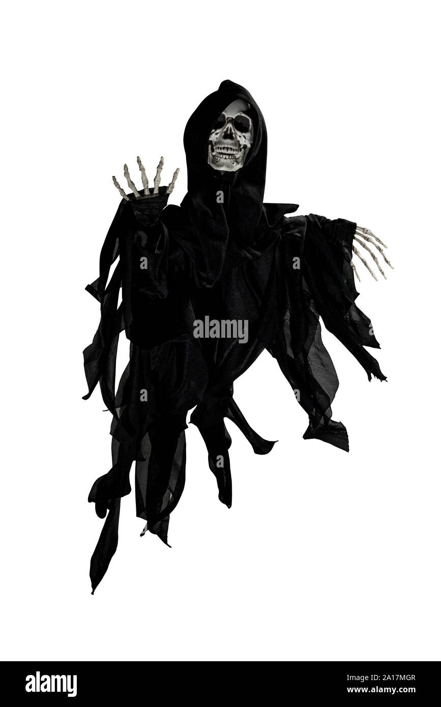 Flying ghost skeleton on a white background Isolated with paths Stock ...