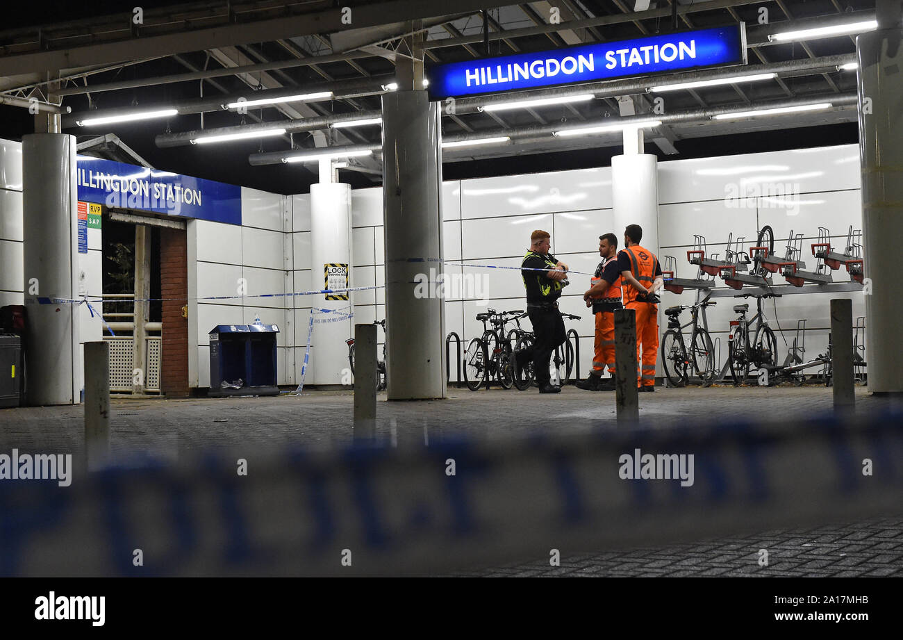 Police outside hillingdon underground station hi-res stock photography ...