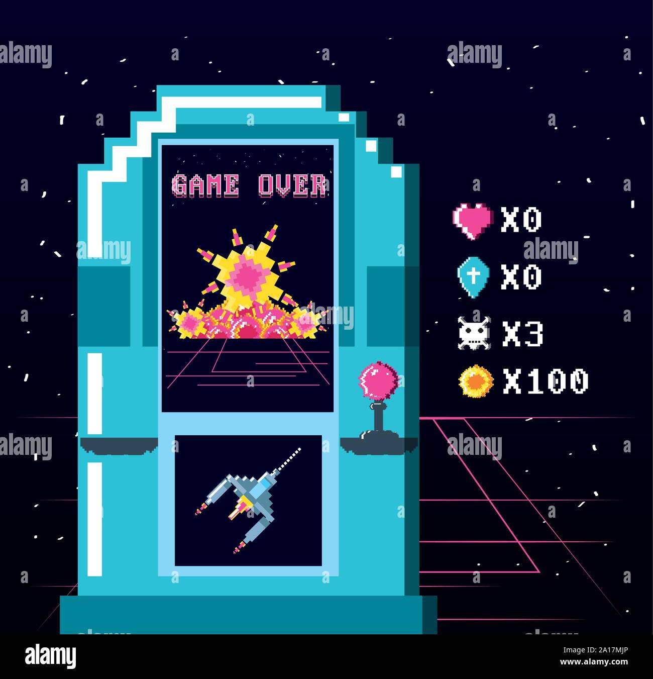 classic video game console of coins vector illustration design Stock ...