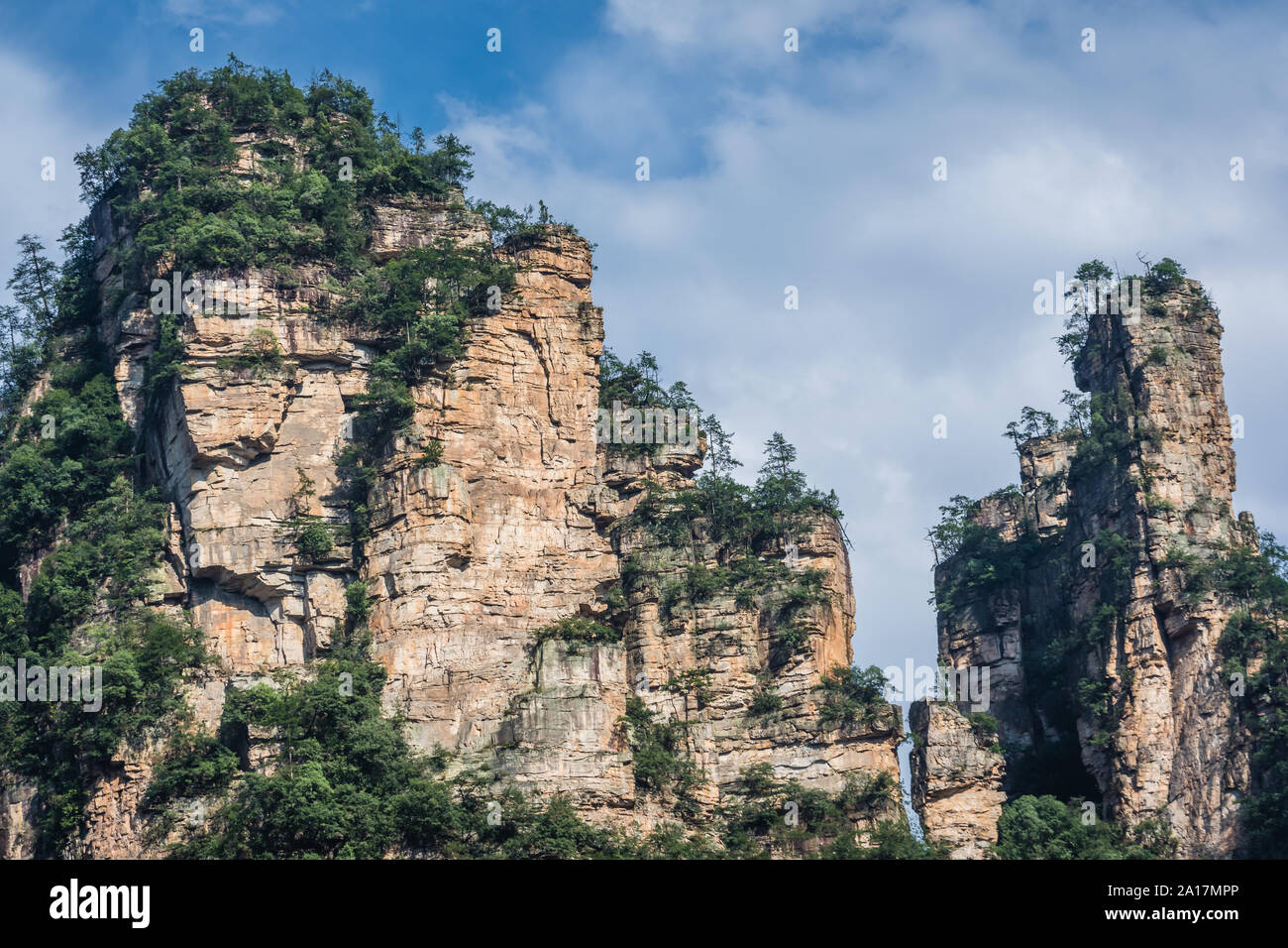 Rock formations of Tianzi mountains in Zhangjiajie National park which ...