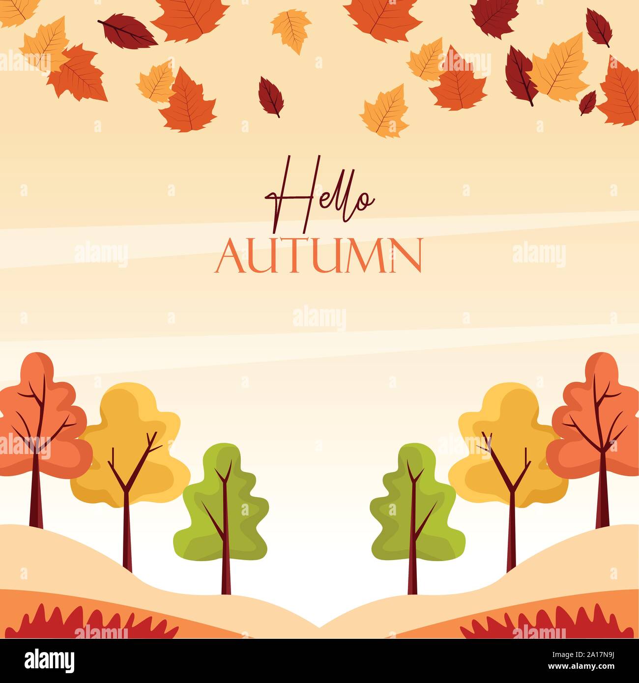 hello autumn season forest scene Stock Vector Image & Art - Alamy