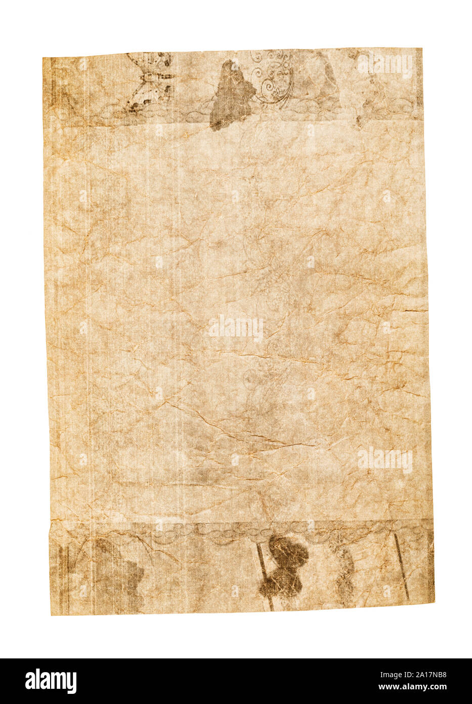 Crumpled sheet of paper Isolated on a white background. Close up ...