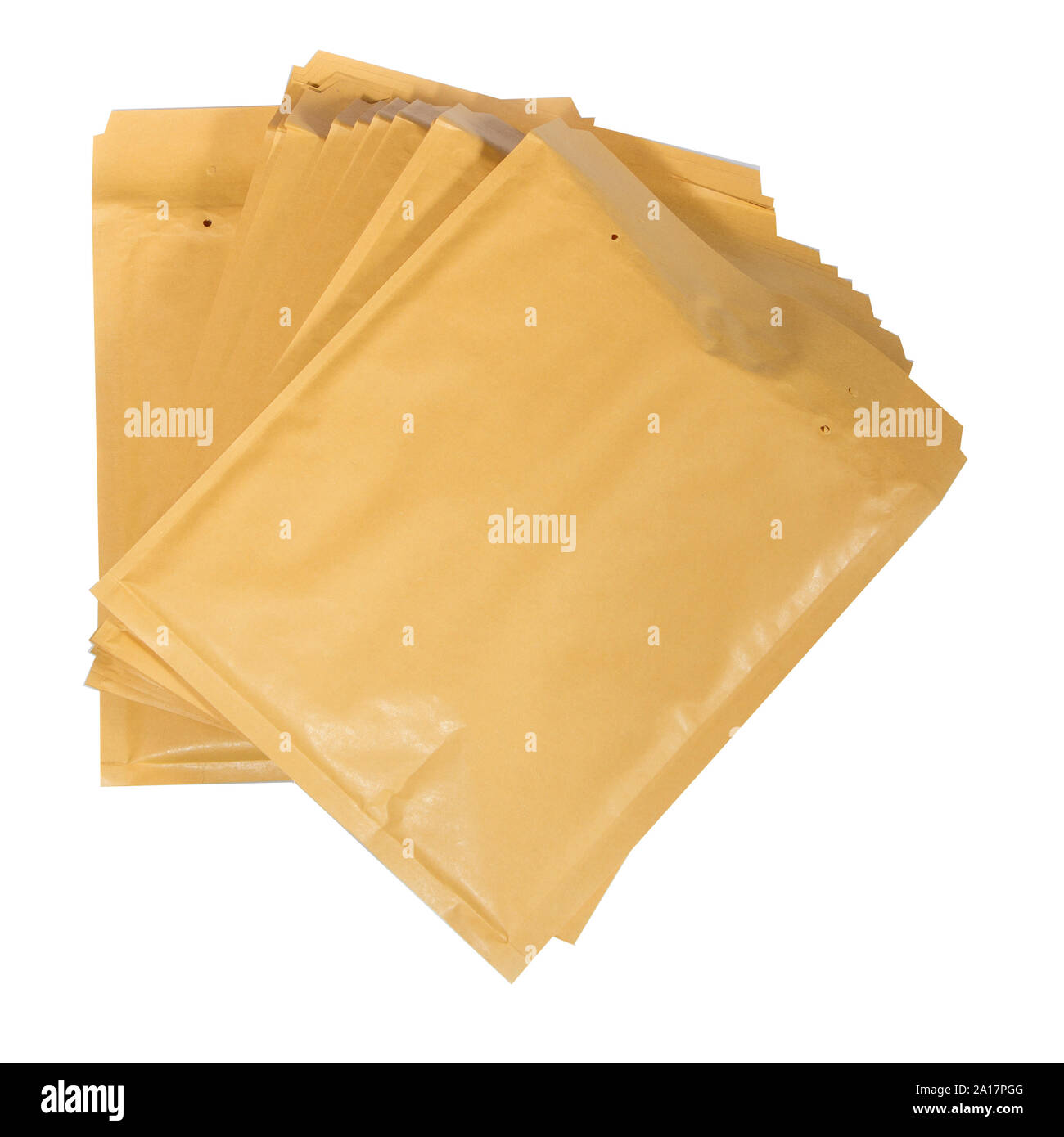 Stack of padded mailing envelopes isolated Stock Photo - Alamy