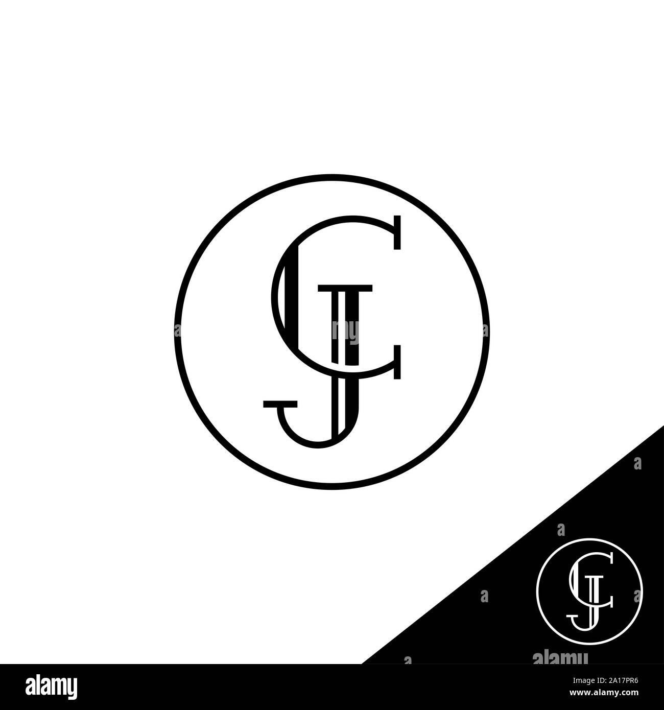 Creative modern elegant trendy unique artistic CJ initial based letter ...