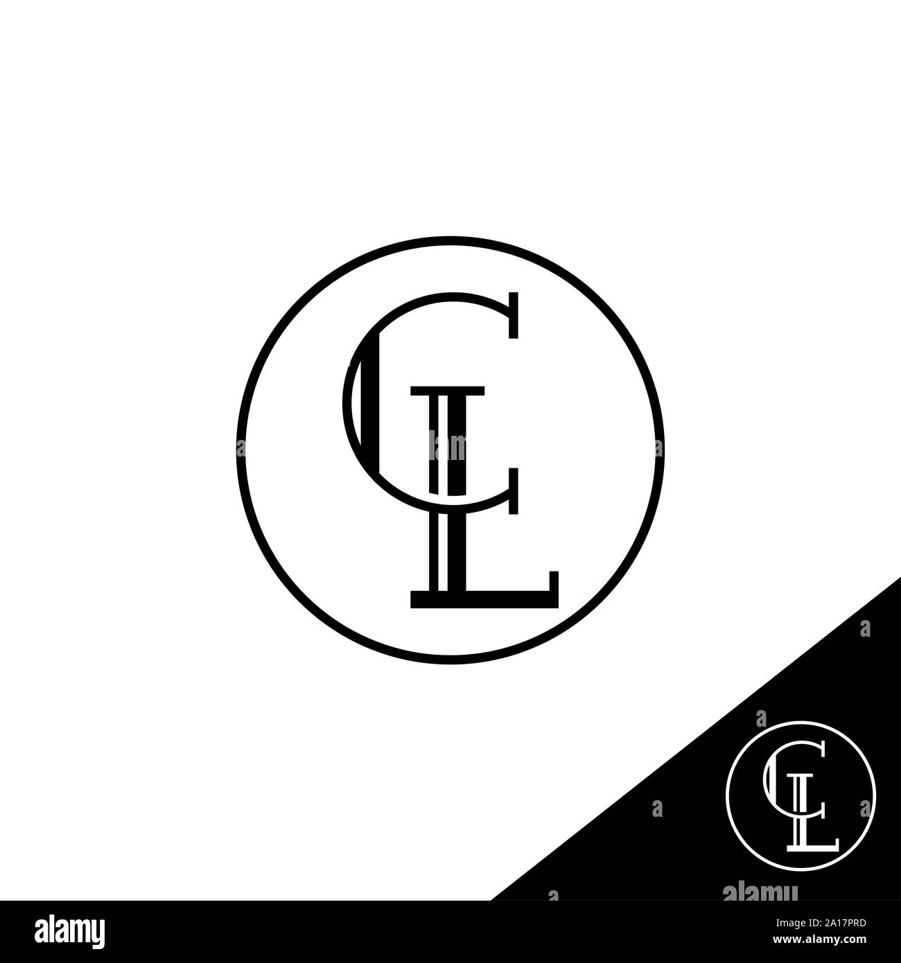 Creative modern elegant trendy unique artistic CL initial based letter ...