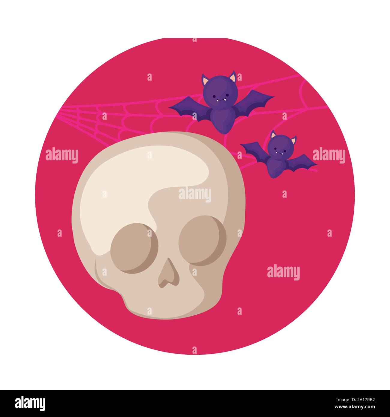 skull dead with bats halloween, vector illustration design Stock Vector ...