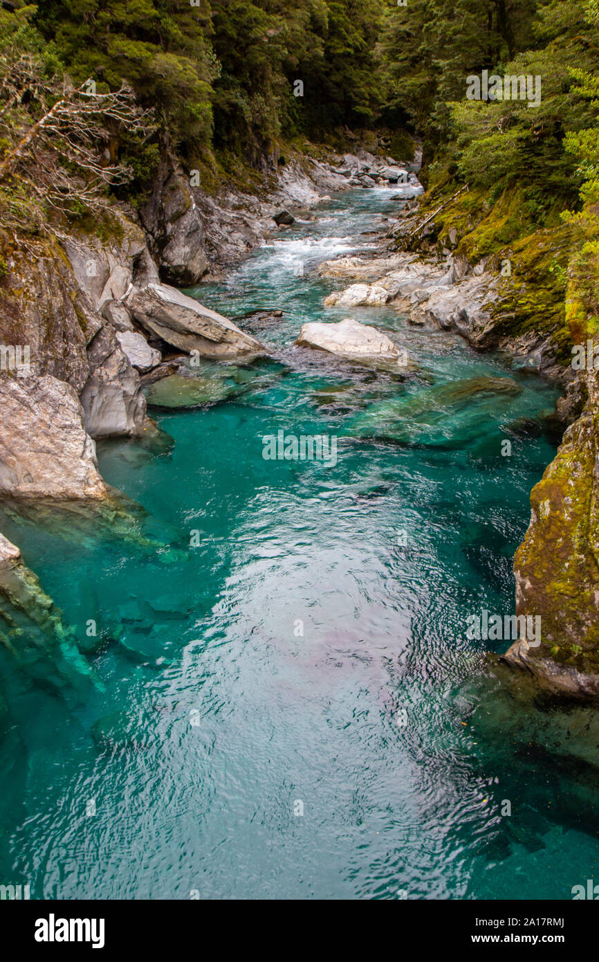 view of The Blue Pool - the Young River valley Stock Photo - Alamy