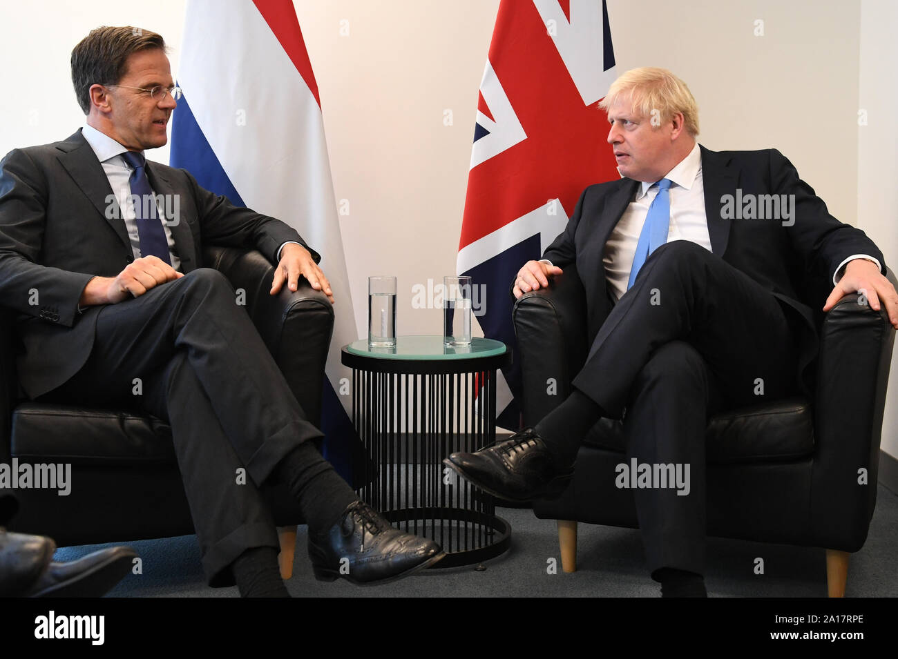 Prime Minister Boris Johnson (right) meets the Prime Minister of the ...