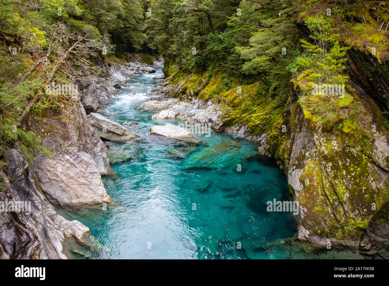 view of The Blue Pool - the Young River valley Stock Photo - Alamy