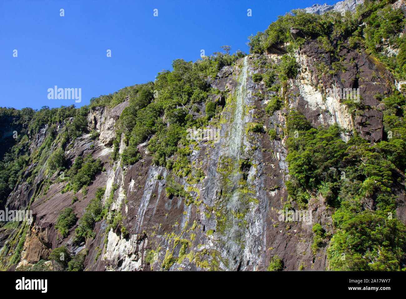View of one of the Milford sound waterfalls Stock Photo - Alamy