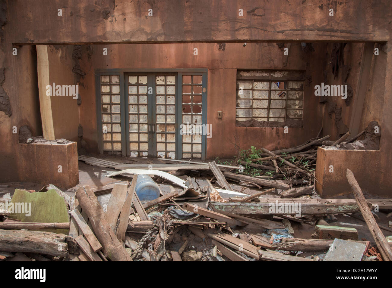 House destroyed after a mining waste disaster Stock Photo - Alamy