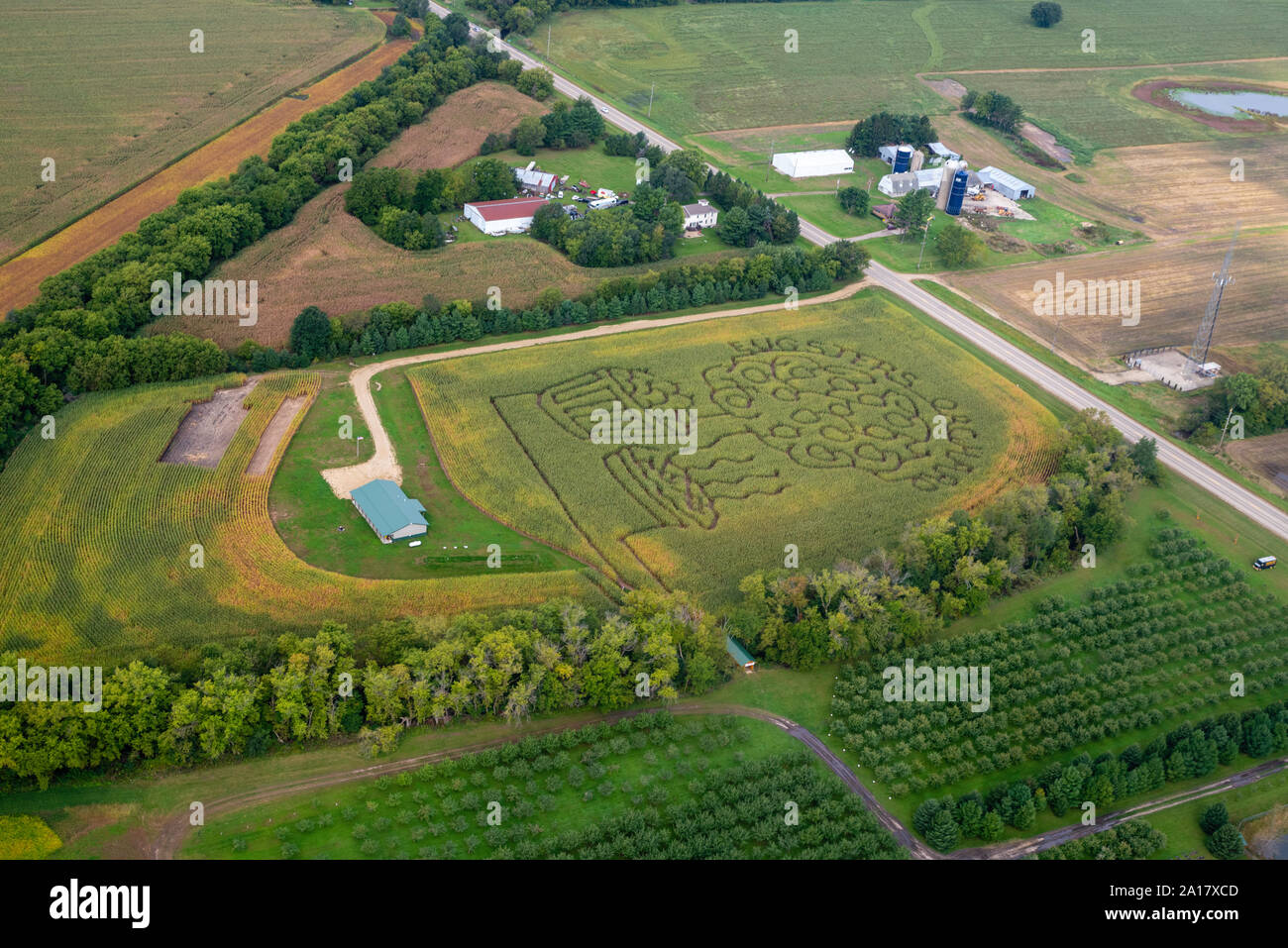 The Eugster Orchard Corn Maze near Stoughton, Wisconsin, USA Stock ...