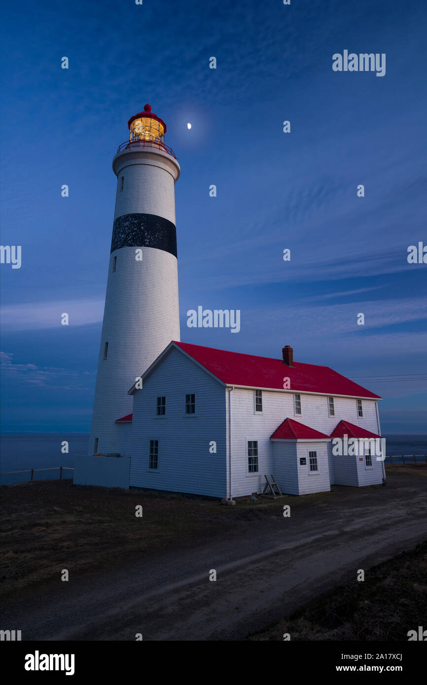 Point Amour Lighthouse in Labrador, Canada. The lighthouse is 125 feet ...