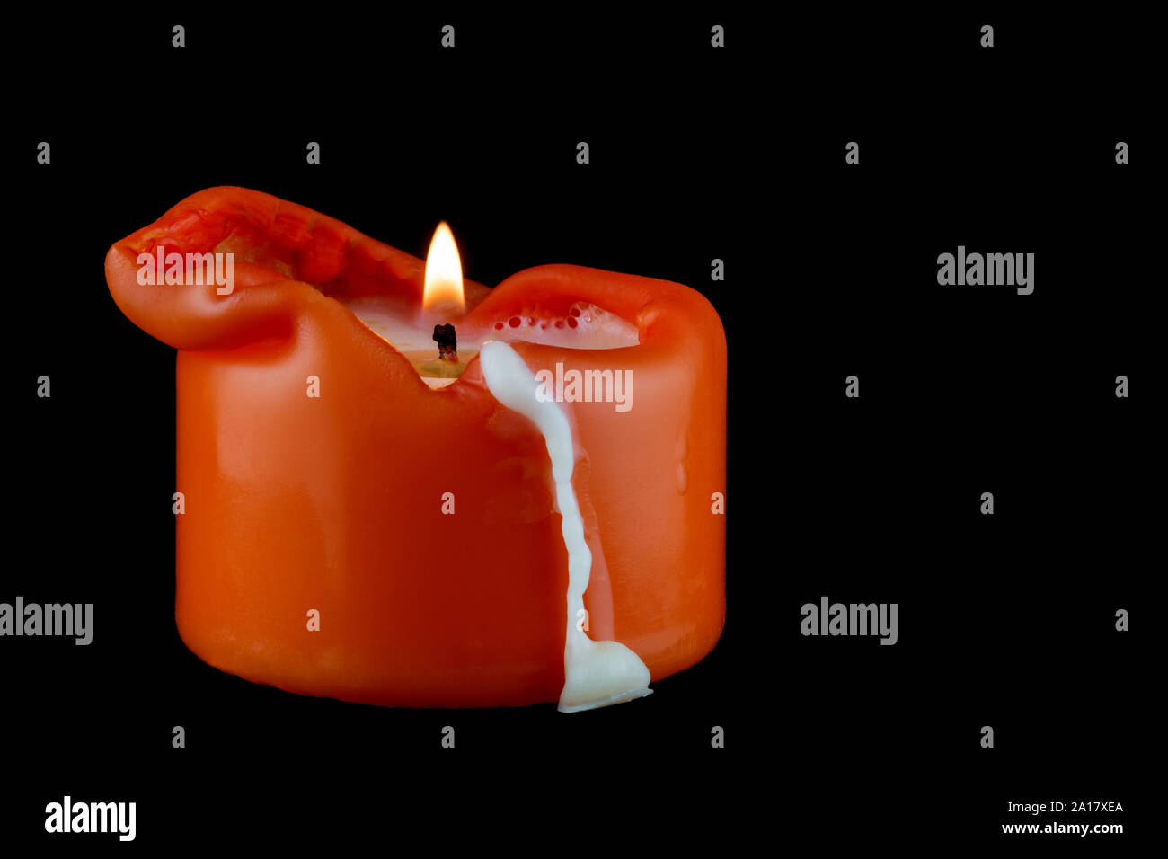 Burning candle melted wax hi-res stock photography and images - Alamy