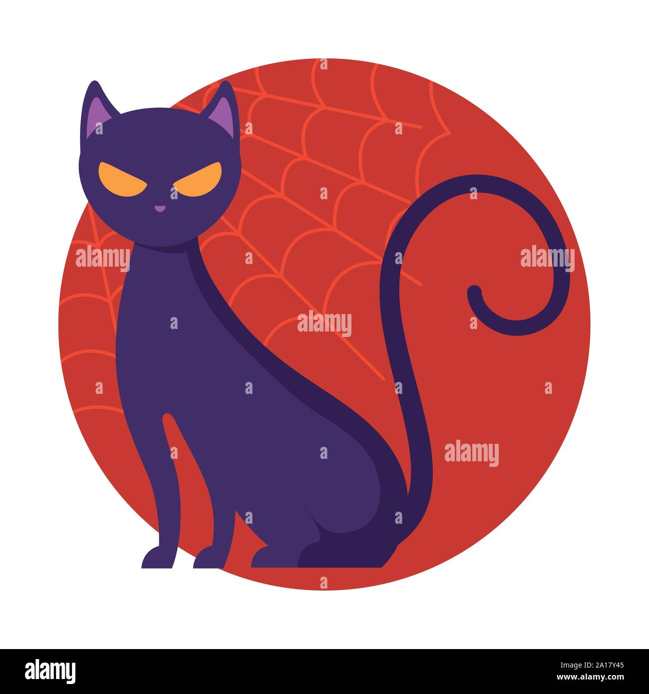 cat feline animal of halloween vector illustration Stock Vector Image ...