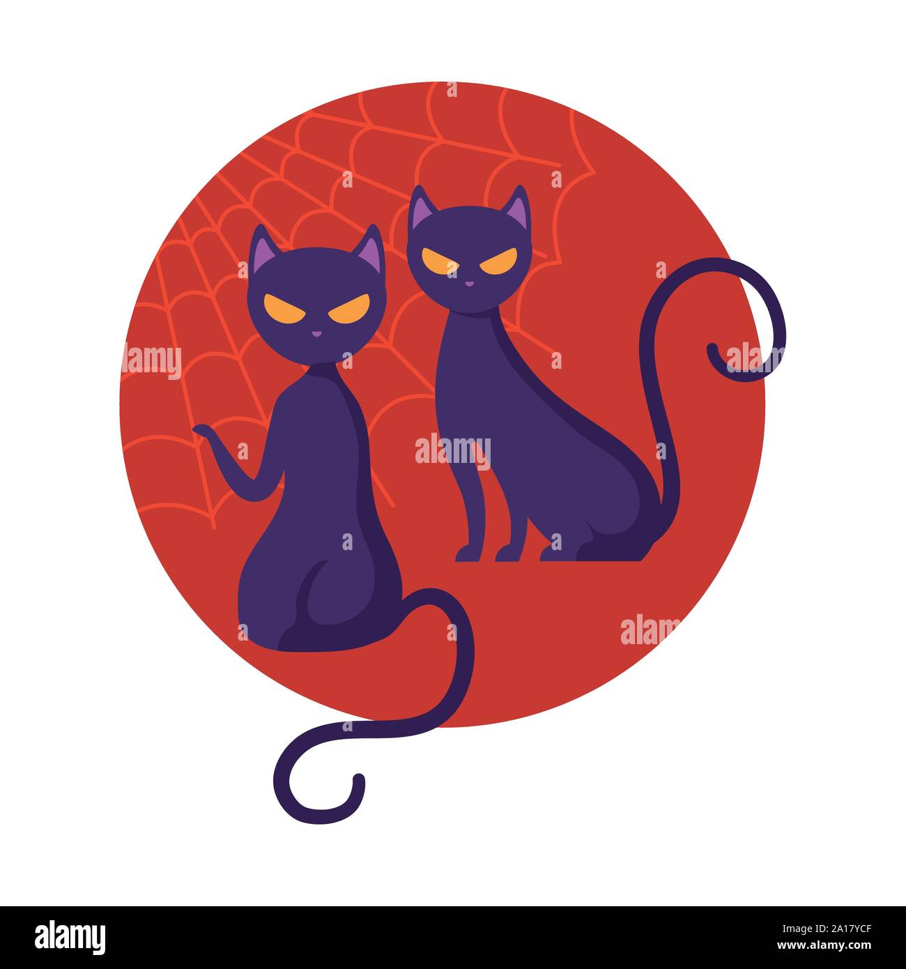 cat feline animal of halloween vector illustration Stock Vector Image ...