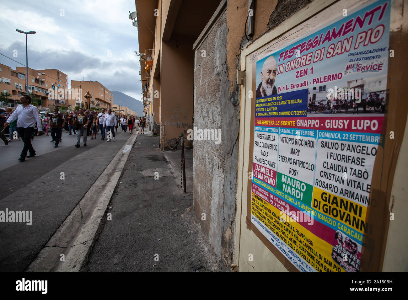 Palermo, Italy. 23rd Sep, 2019. Procession of San Pio at San Filippo ...