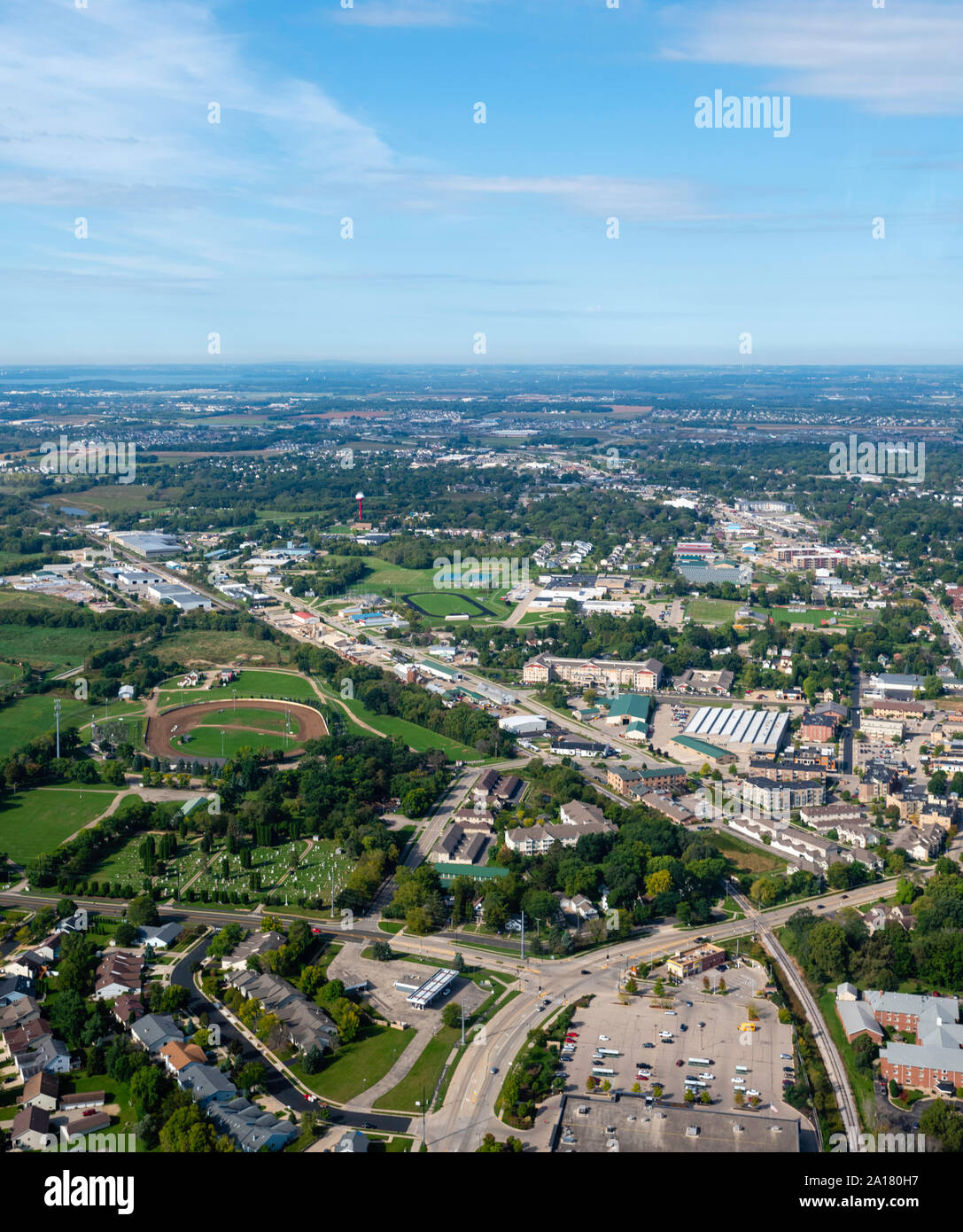 Aerial view of Sun Prairie, Wisconsin Stock Photo - Alamy