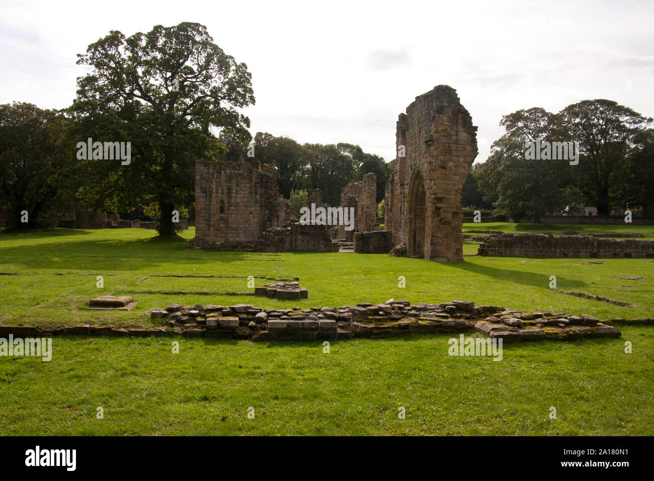 Basingwerk Abbey (Abaty Dinas Basing) in Greenfield Heritage Park ...