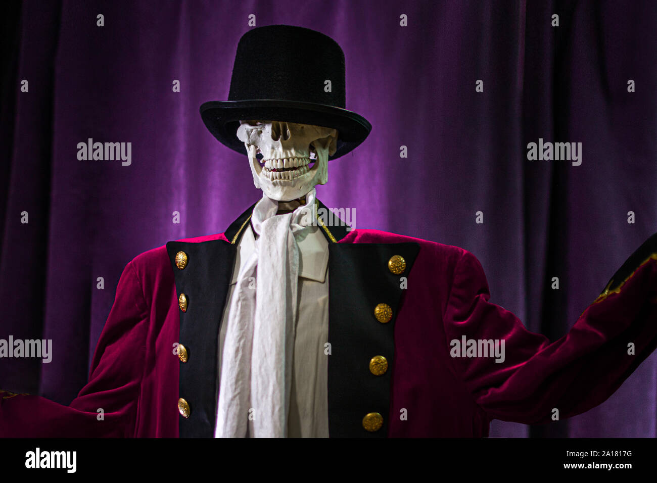 Halloween is coming soon, showman skeleton invites to Halloween party ...
