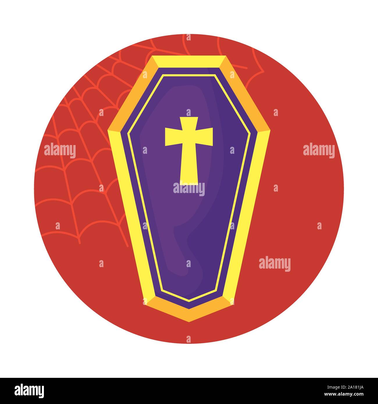 coffin spooky halloween icon vector illustration Stock Vector Image ...