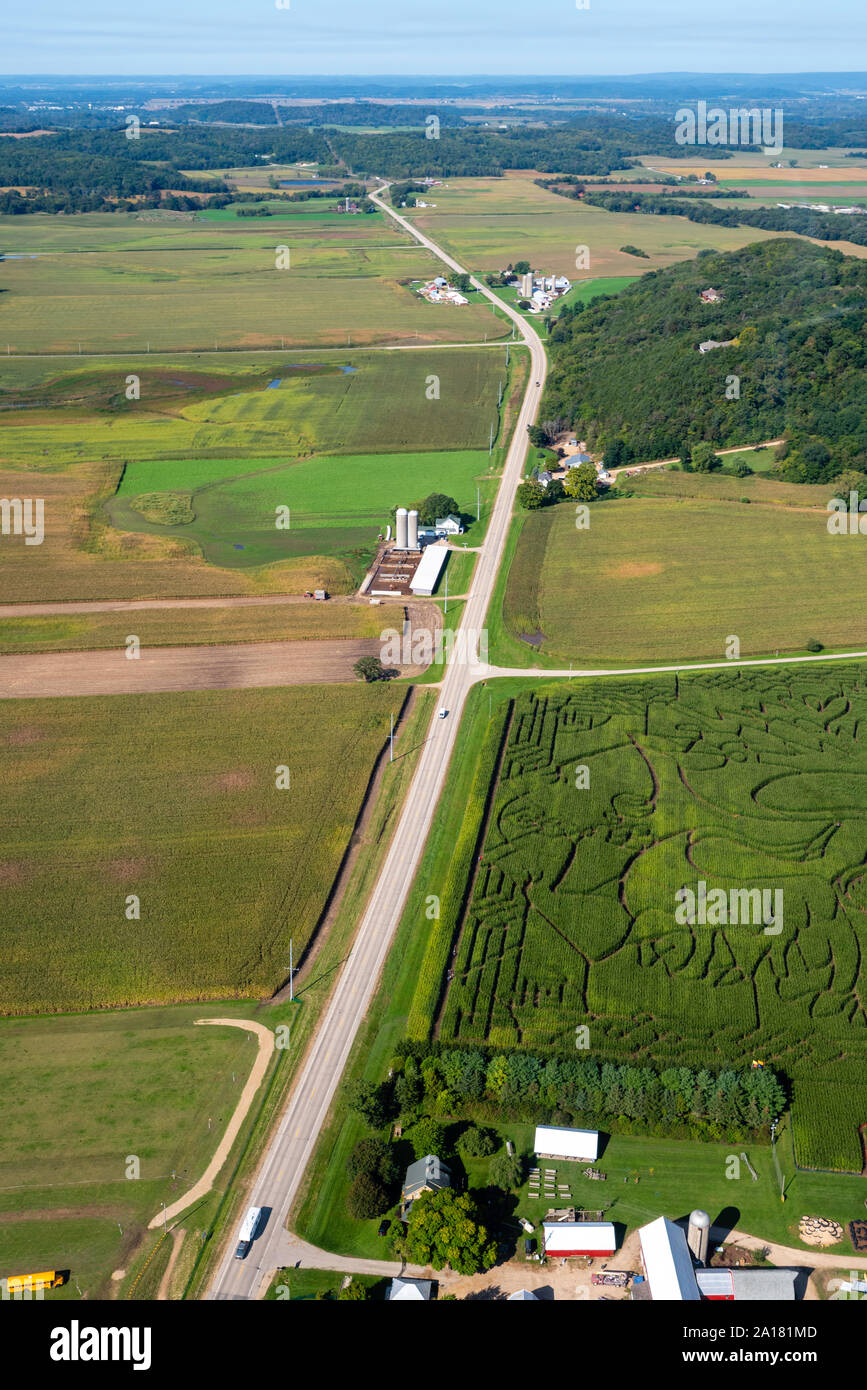 The Treinen Corn Maze near Lodi, Wisconsin, USA Stock Photo - Alamy
