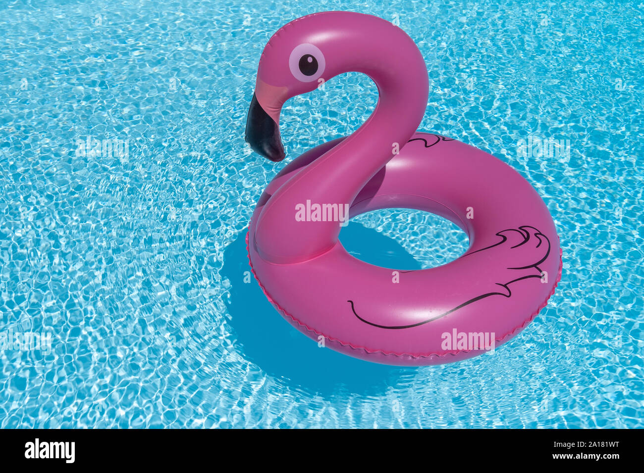 Pink flamingo inflatable in a swimming pool Stock Photo - Alamy