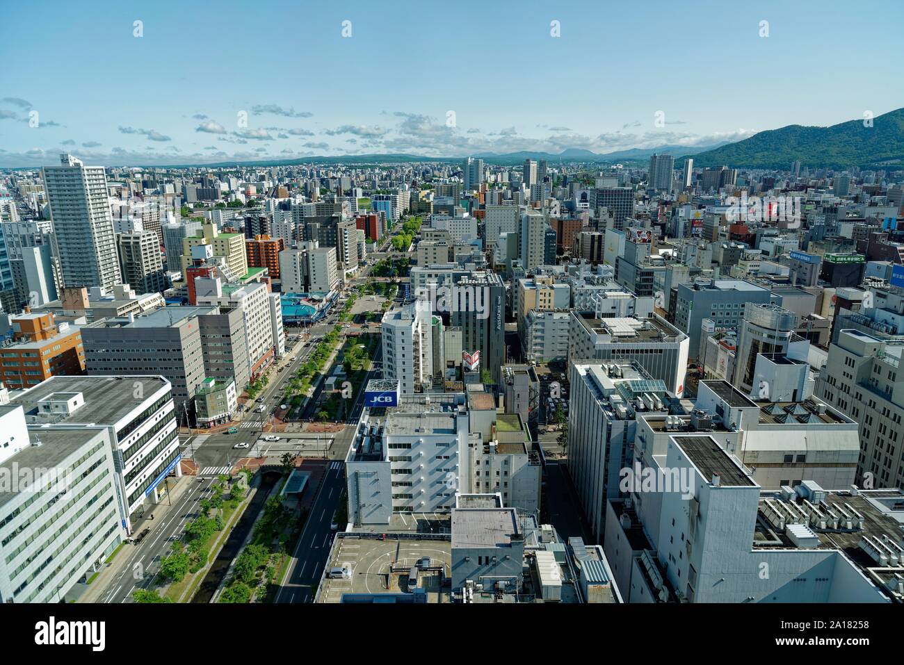 View of the city from the television tower, Sapporo, Hokkaido, Japan ...